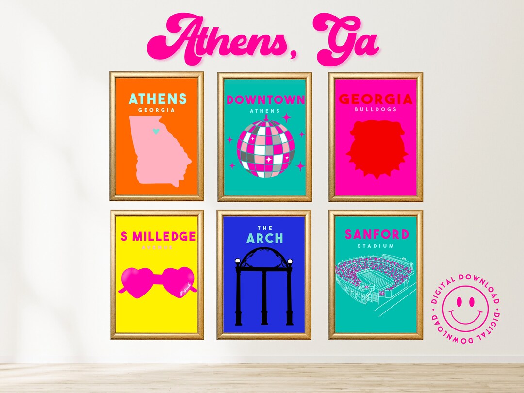 Athens, GA Wall Decor | 11 X 14 | Bright Wall Decor | Trendy Wall Decor ...