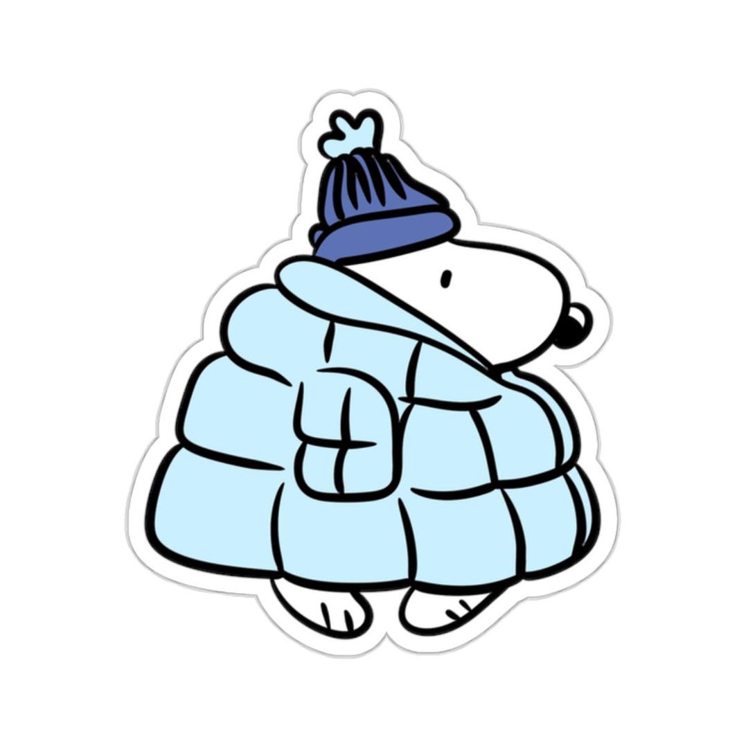 Snoopy Blue Puffer Jacket Stickers - Etsy