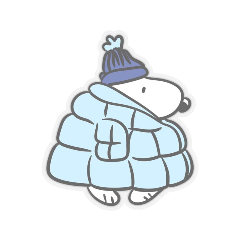 Snoopy Blue Puffer Jacket Stickers - Etsy