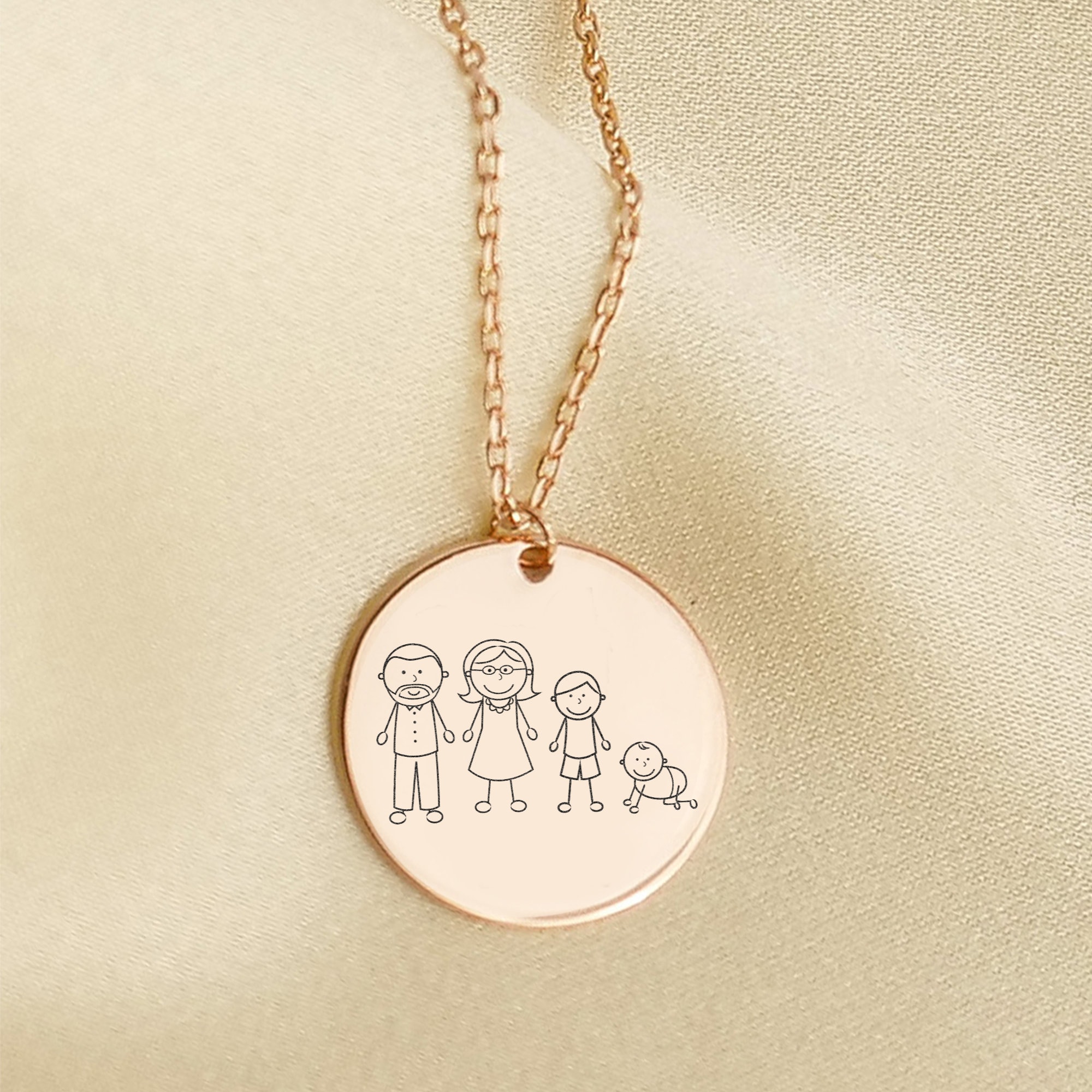 SILVER Family Members Necklace, Family Charm Necklace, Personalized ...