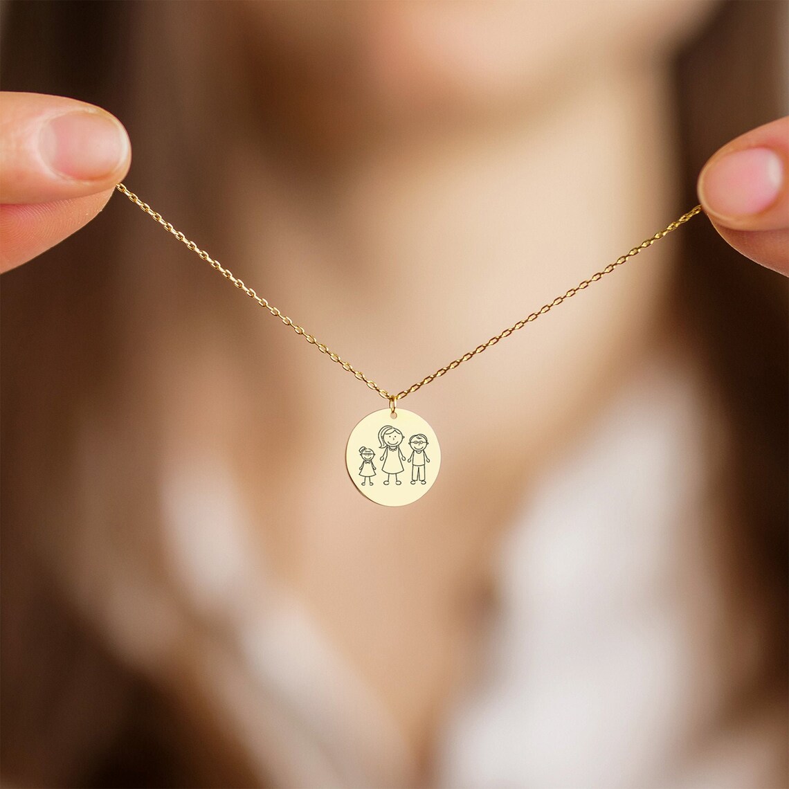 925 Sterling Silver Family Necklace, Personalized Silver Necklace for ...