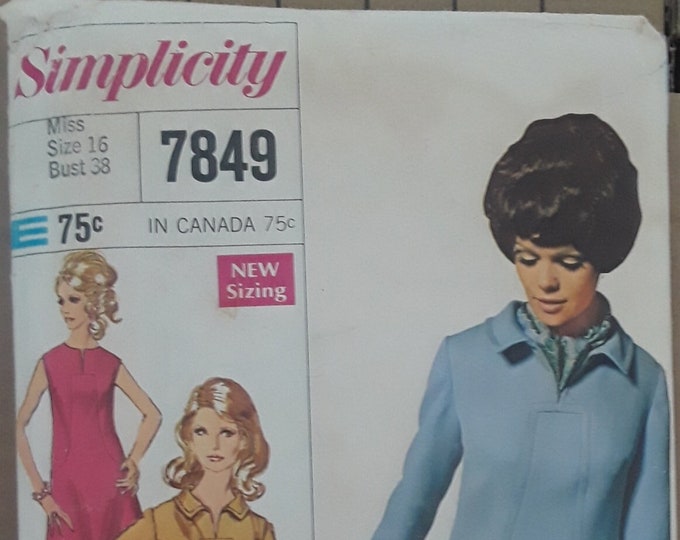 Vintage Simplicity 7849, Dress Pattern, Wounded Bird - Etsy