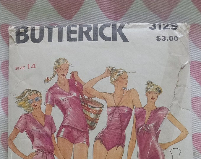 Vintage Butterick 3129, John Kloss Beachwear Pattern, P/C - Etsy