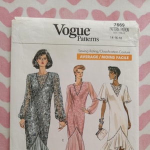 Vintage Vogue 7669, Formal Dress Pattern, UC/FF - Etsy
