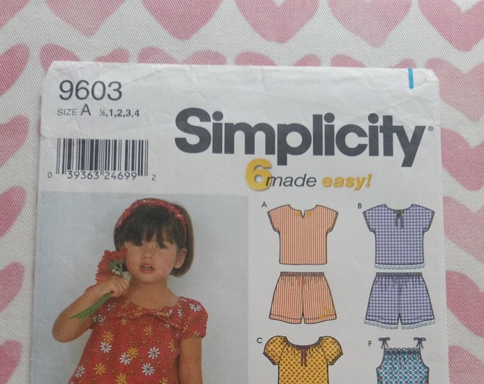Vintage Simplicity 9603, Toddlers 6 Made Easy Pattern, UC/FF - Etsy