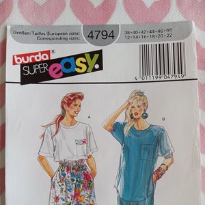 Vintage Burda 4794, Burda Super Easy Pattern, UC/FF - Etsy