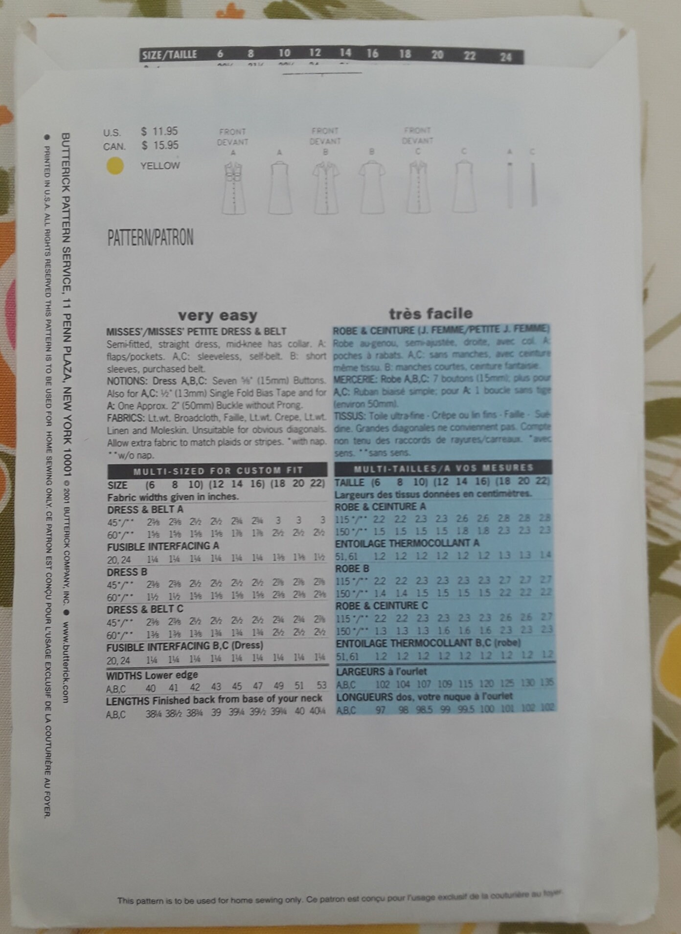 Vintage Butterick 3059 Fast & Easy Dress Pattern UC/FF - Etsy