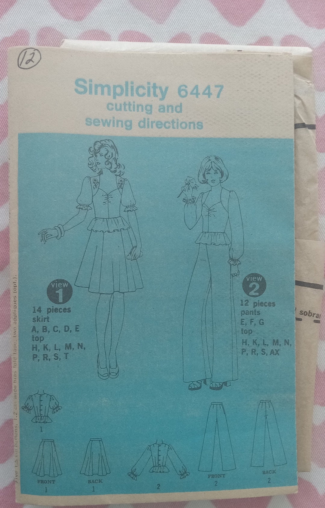 Vintage Simplicity 6447, 70s Cottagecore Pattern, Naked - Etsy
