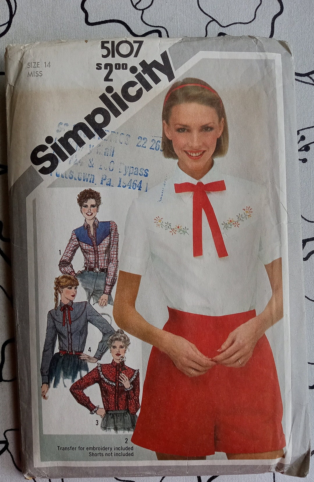 Vintage Simplicity 5107. Western Shirt Pattern, UC/FF - Etsy