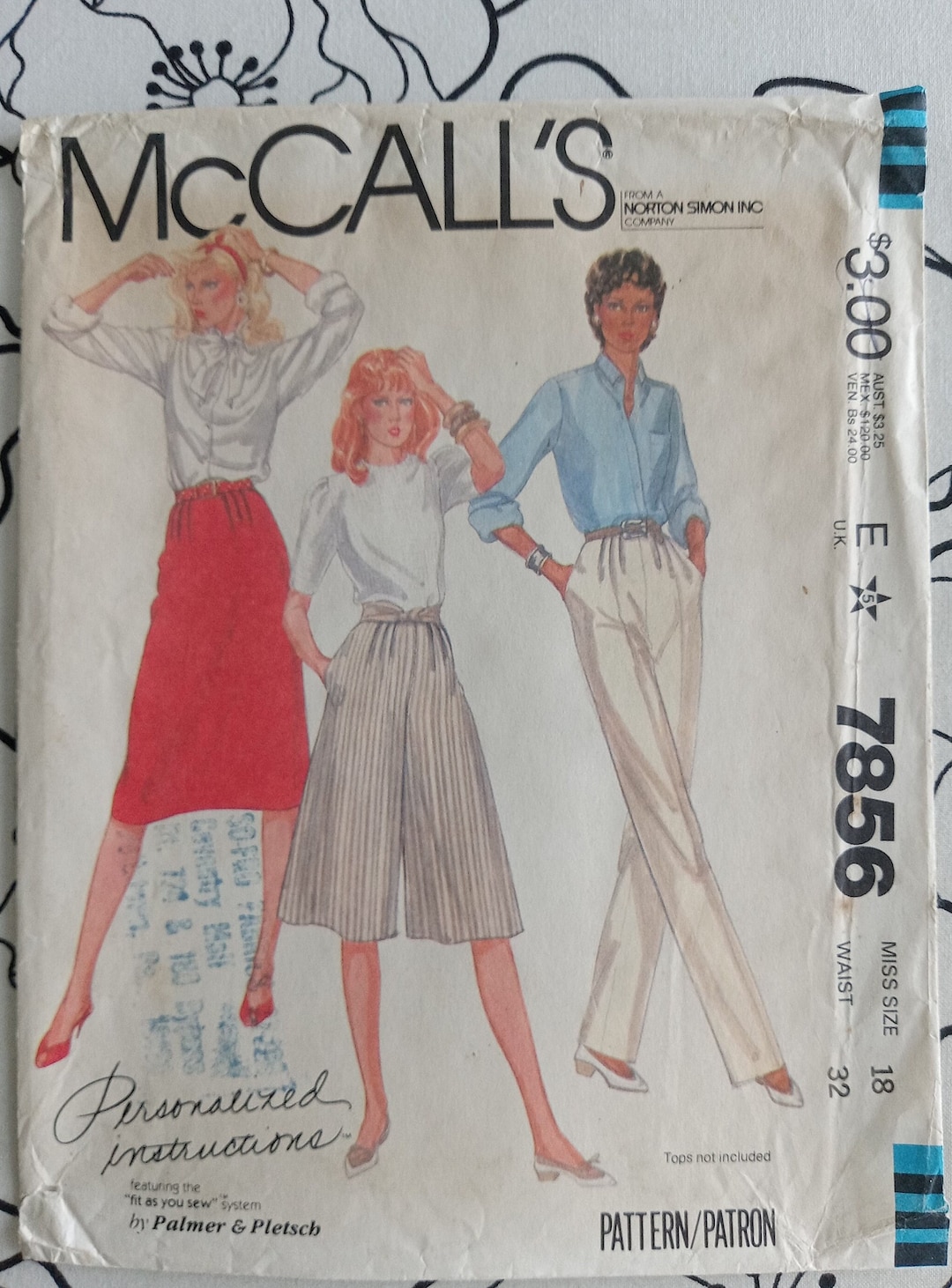 Vintage Mccalls 7856, Seperates Pattern, UC/FF - Etsy