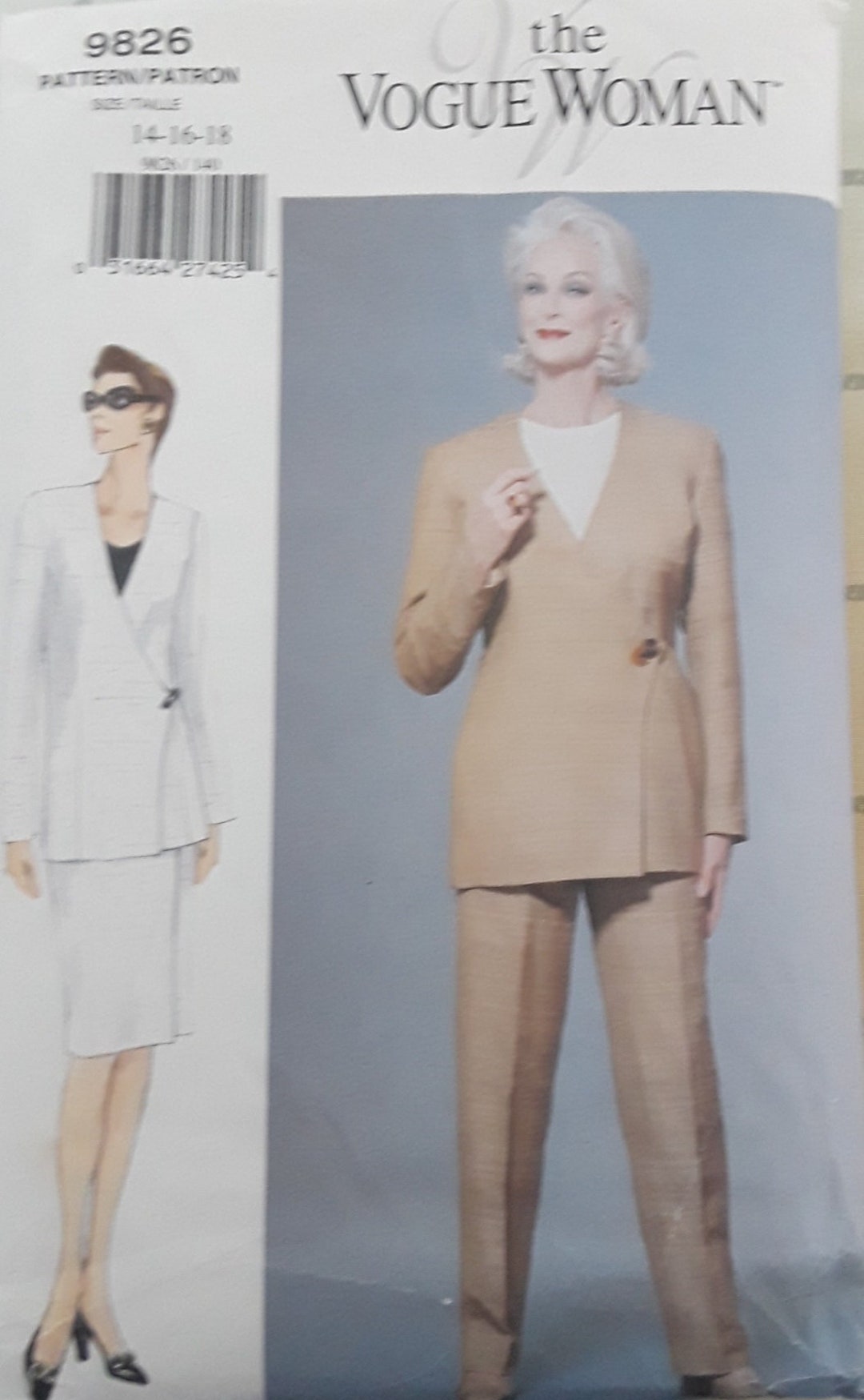 Vintage Vogue 9826, Vogue Woman Suit Pattern, C/C - Etsy