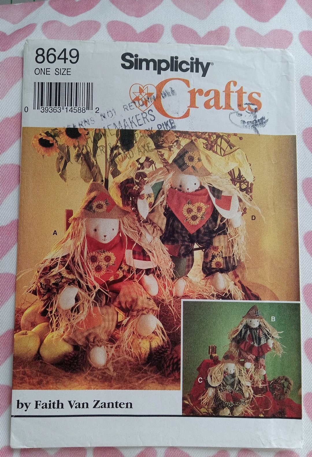 Vintage Simplicity 8649, Scarecrow Bunnies Pattern, UC/FF - Etsy