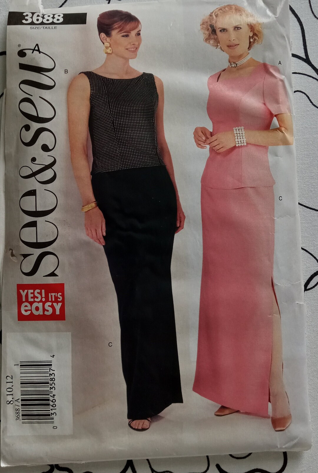 Vintage See & Sew 3688 2 Piece Formal Dress Pattern UC/FF - Etsy