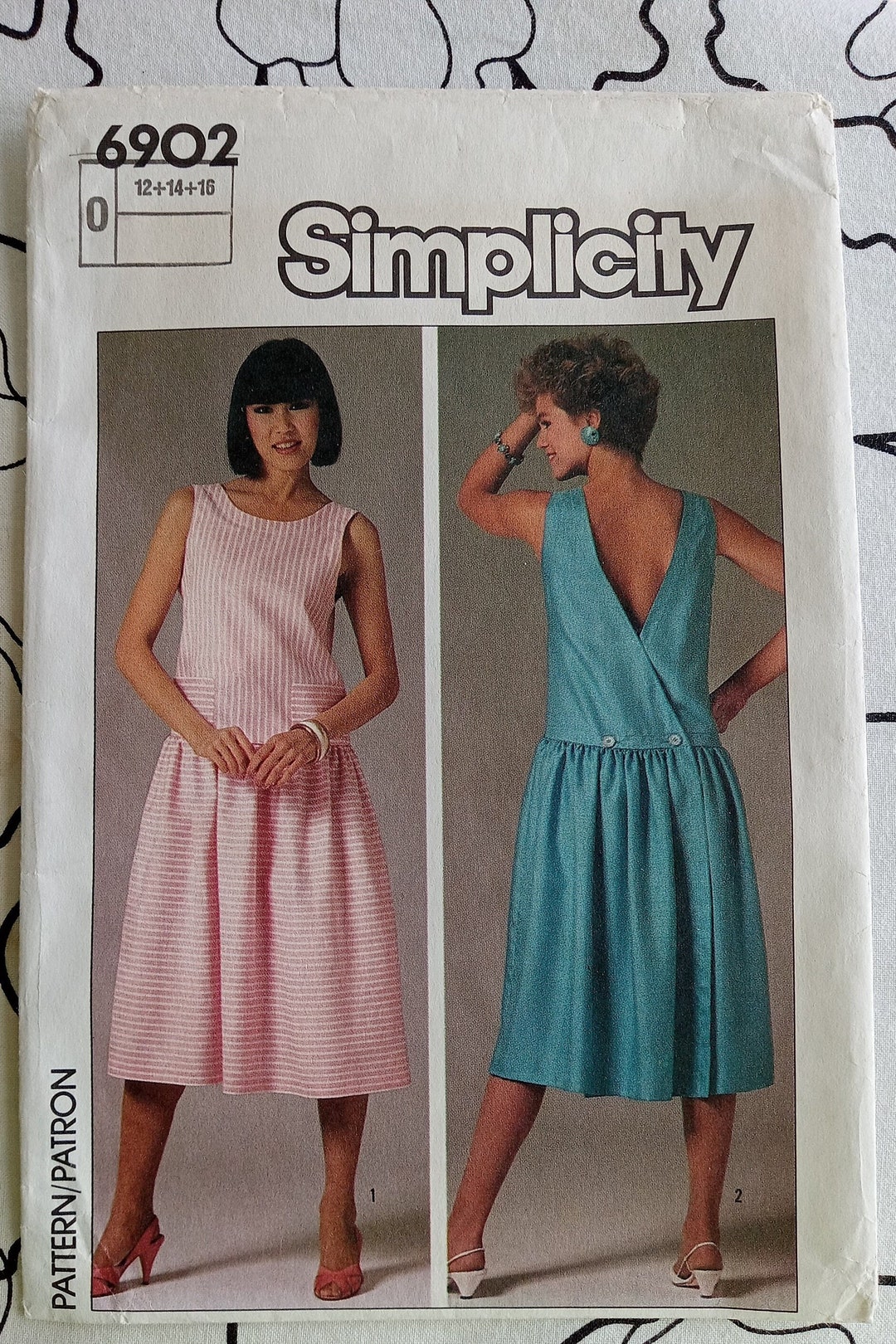 Vintage Simplicity 6902, V-back Dress Pattern, UC/FF - Etsy