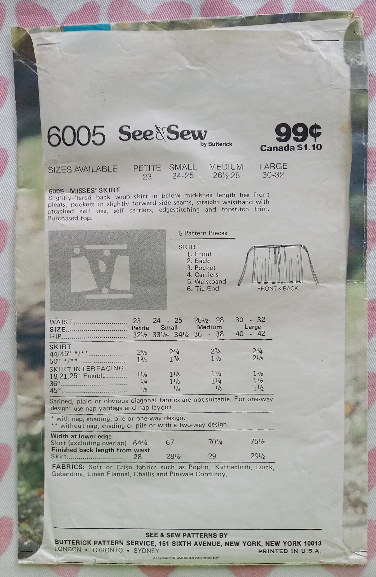 Vintage See & Sew 6005, Wrap Skirt Patterns, UC/FF - Etsy