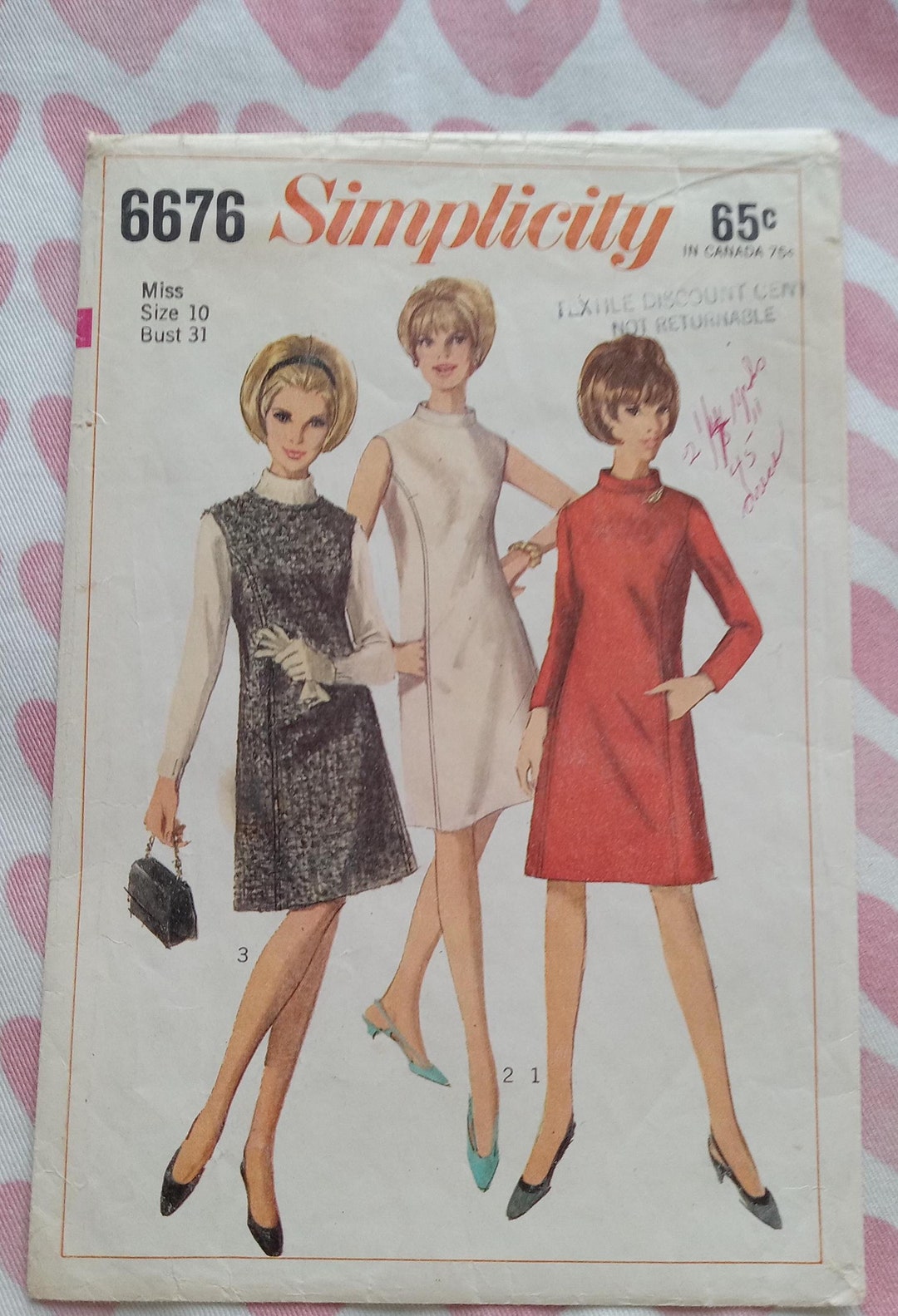 Vintage Simplicity 6676, Dress Pattern, C/C - Etsy
