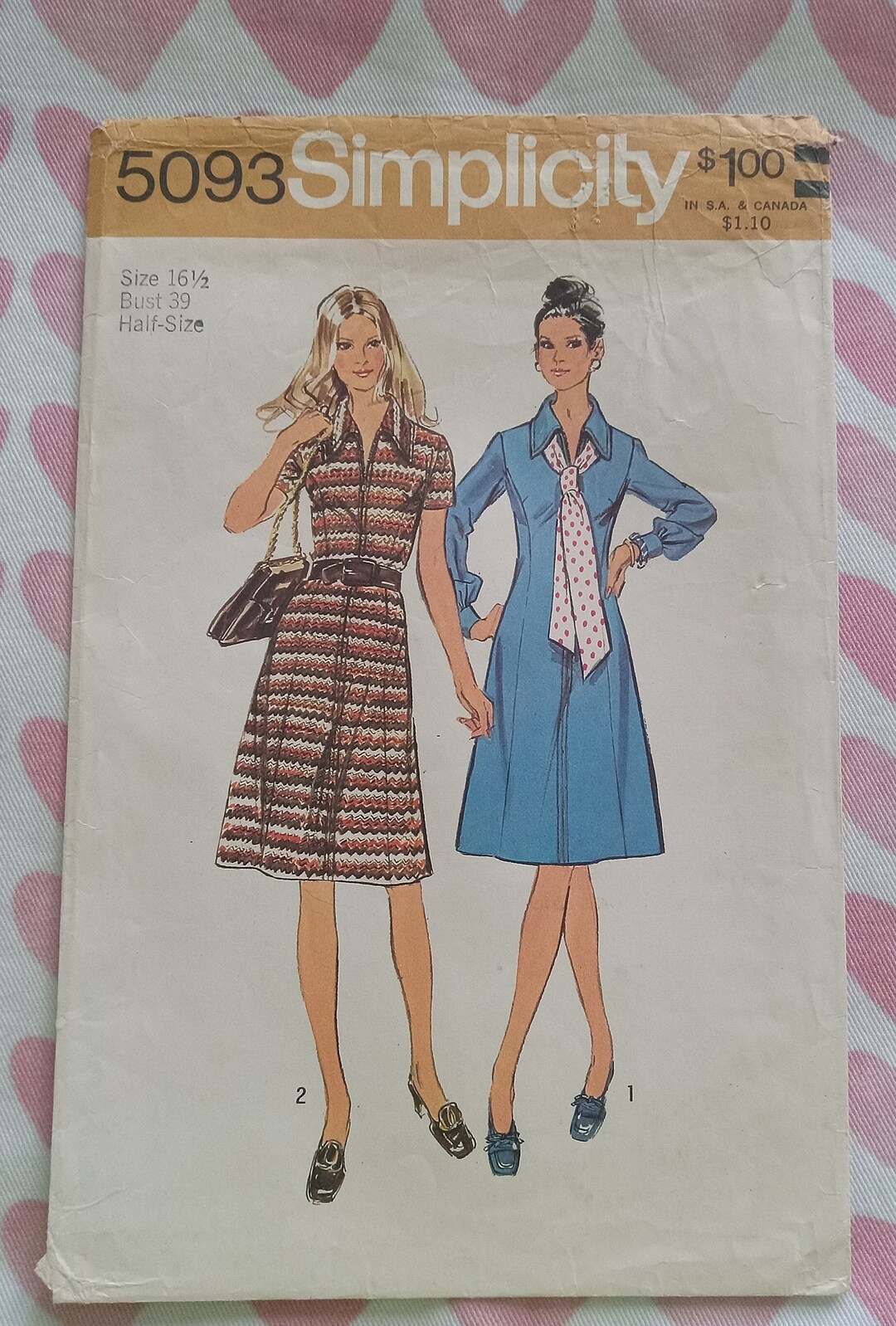 Vintage Simplicity 5093, Zippered Dress Pattern, C/C - Etsy