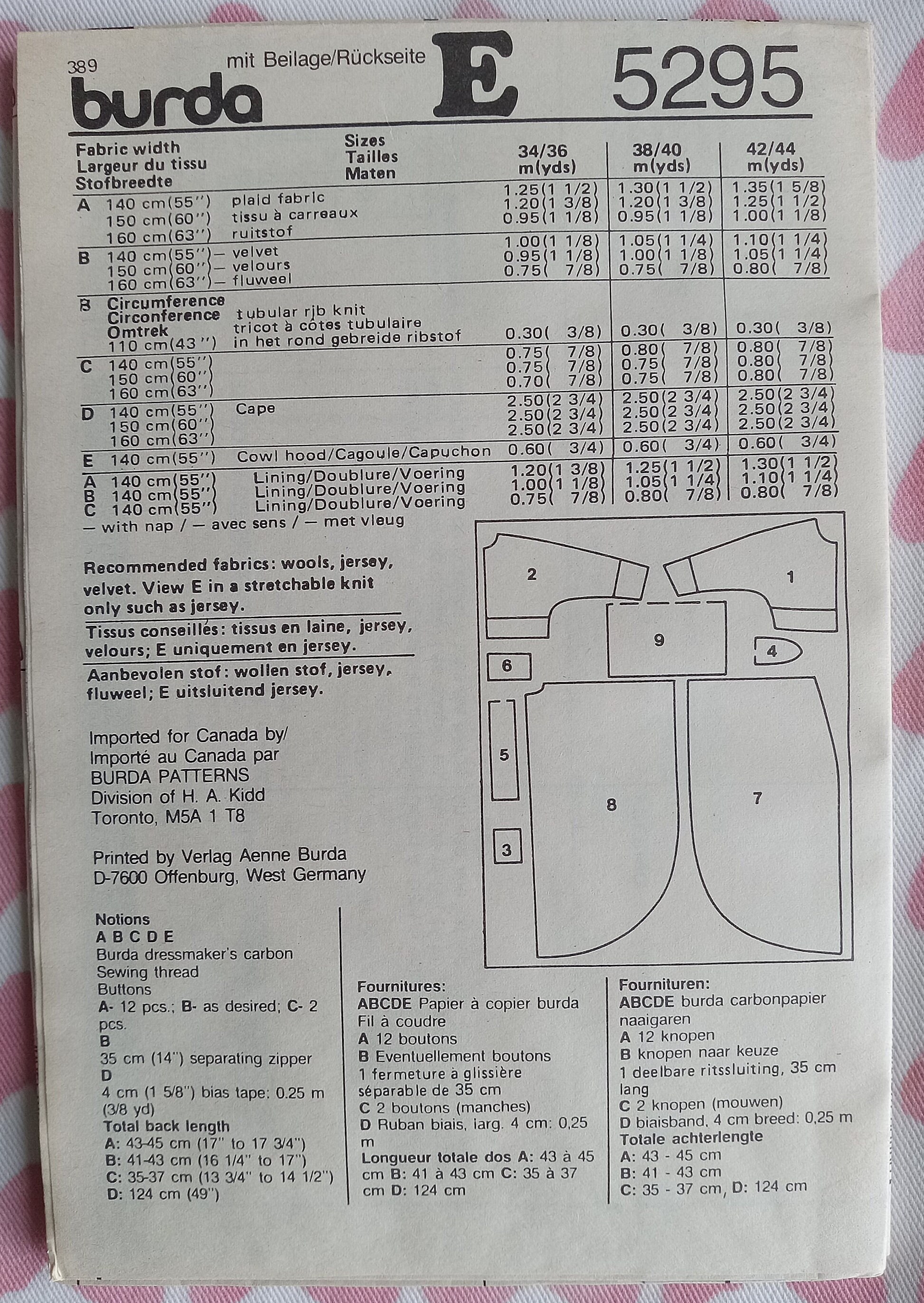 Vintage Burda Super Easy, Combination Patterns, Wounded Bird - Etsy
