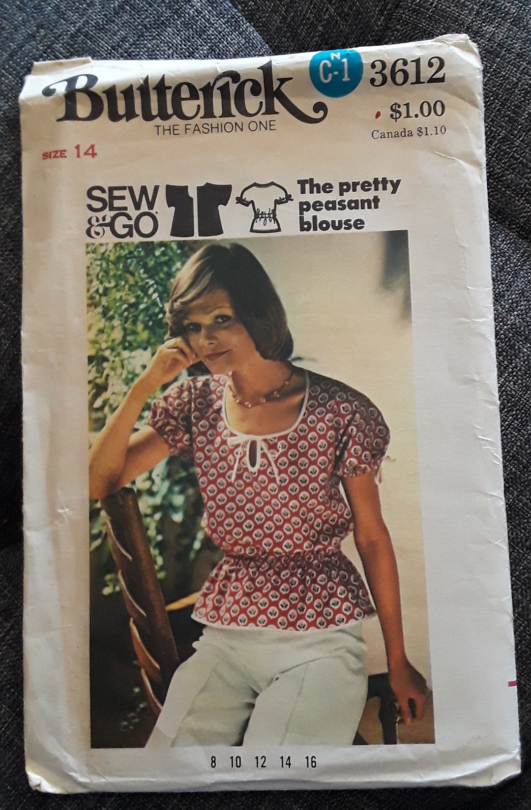 Vintage Butterick 3612, Sew & Go Peasant Top Pattern, C/C - Etsy UK
