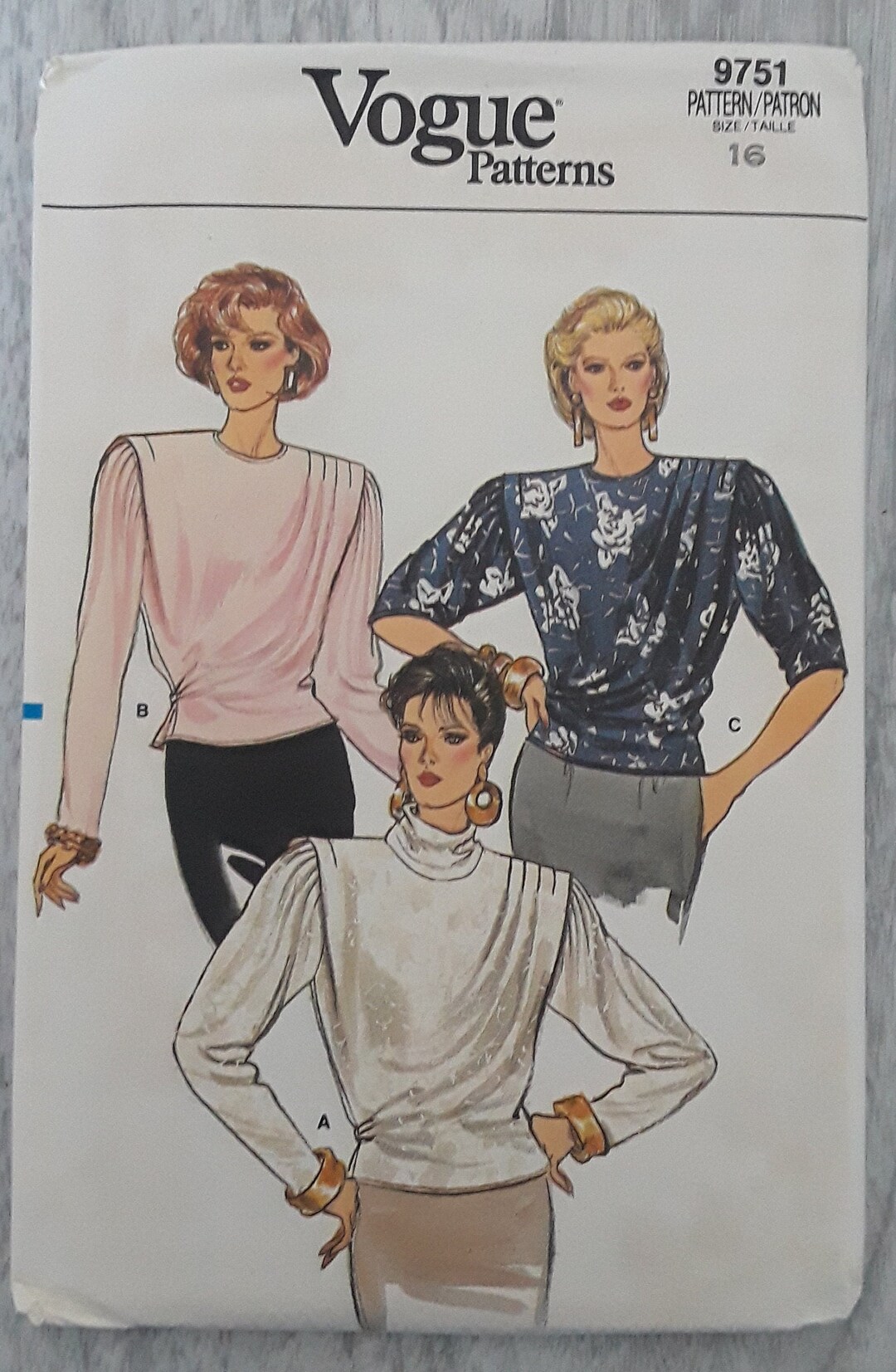 Vintage Vogue 9751, Peplum Blouse Pattern, UC/FF - Etsy