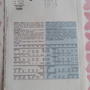 Vintage Vogue 7660, Very Easy Wrap Dress Pattern, UC/FF - Etsy