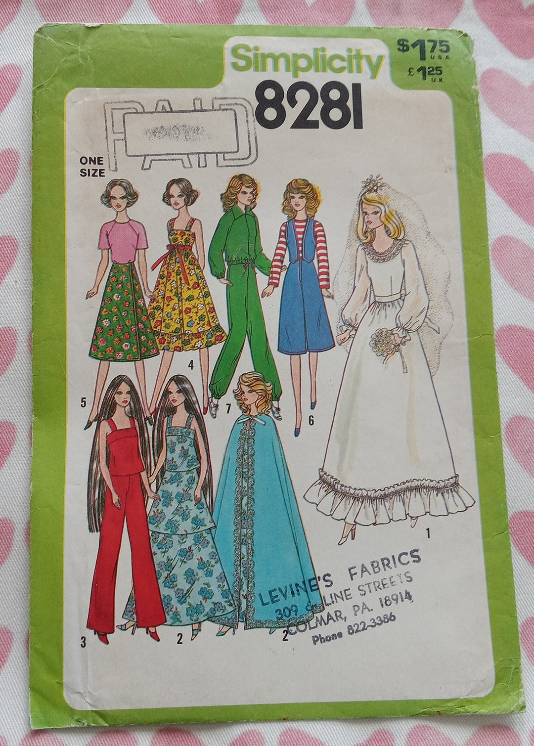 Vintage Simplicity 8281, Cher Doll Clothes Pattern, UC/FF - Etsy