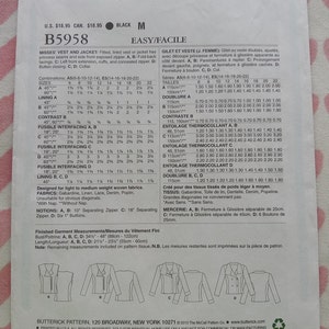 Butterick 5958, Moto Jacket Pattern, UC/FF - Etsy