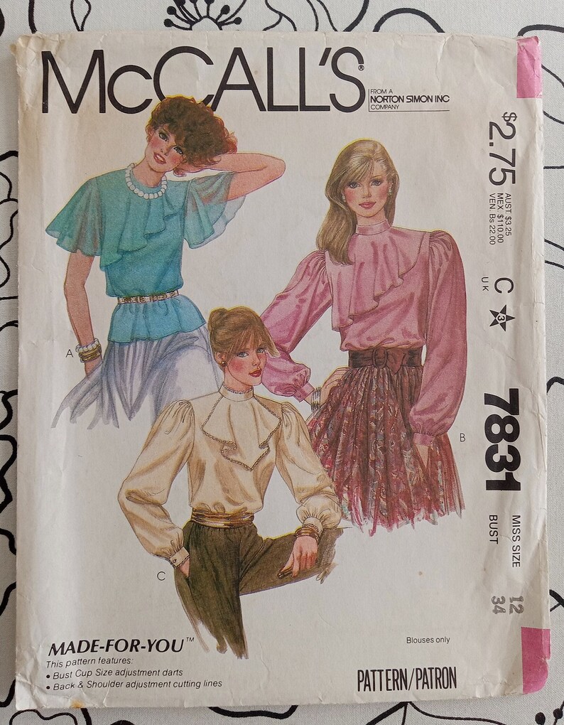 Vintage Mccalls 7831, Made for You Pattern, UC/FF - Etsy