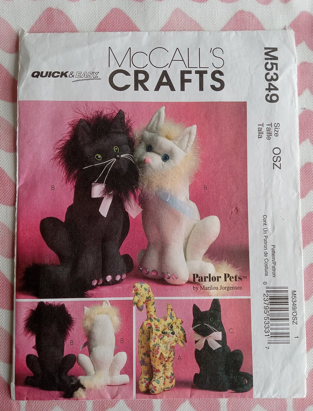 Mccalls 5349, Parlor Pets Cats Pattern, UC/FF - Etsy