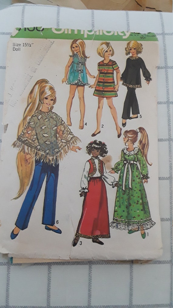 Vintage Simplicity 9138 Velvet Doll Clothes Cut - Etsy