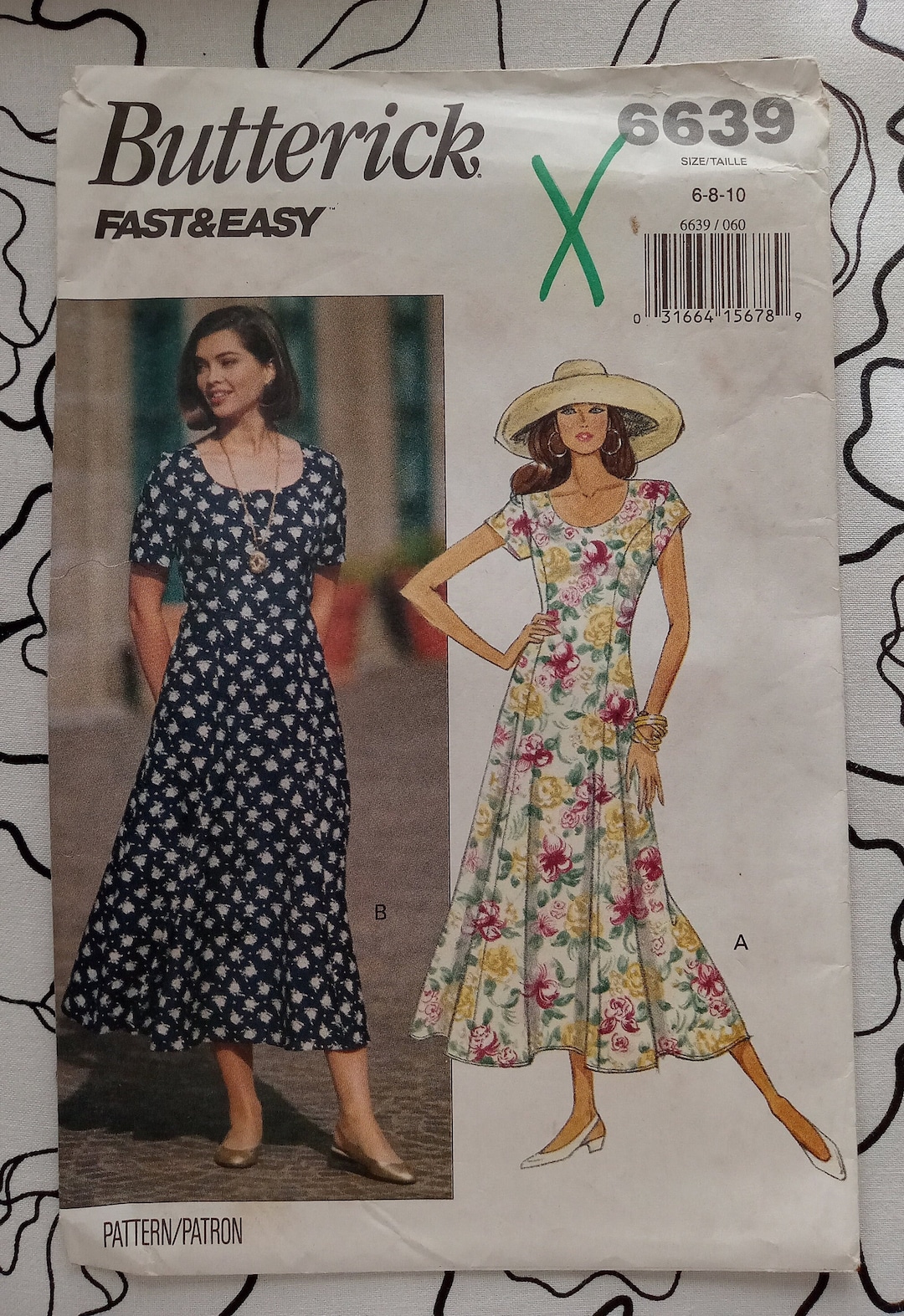 Vintage Butterick 6639, Fast & Easy Dress Pattern, UC/FF - Etsy