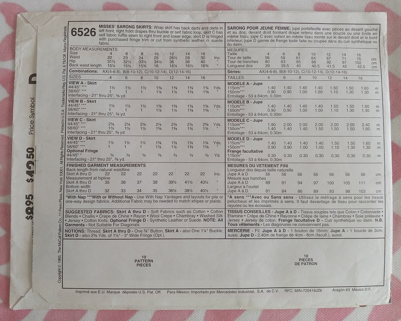 Vintage Mccalls 6526, Sarong Skirt Pattern, UC/FF - Etsy