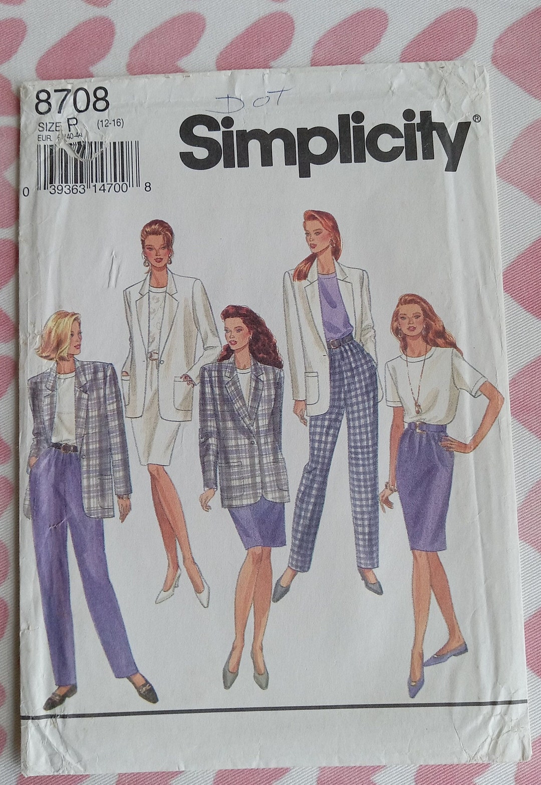 Vintage Simplicity 8708, Wardrobe Pattern, UC/FF - Etsy