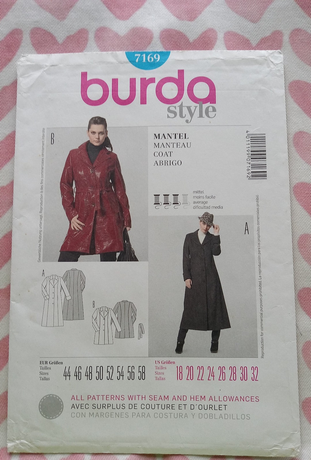 Burda 7169, Princess Seam Coat Pattern, UC/FF - Etsy