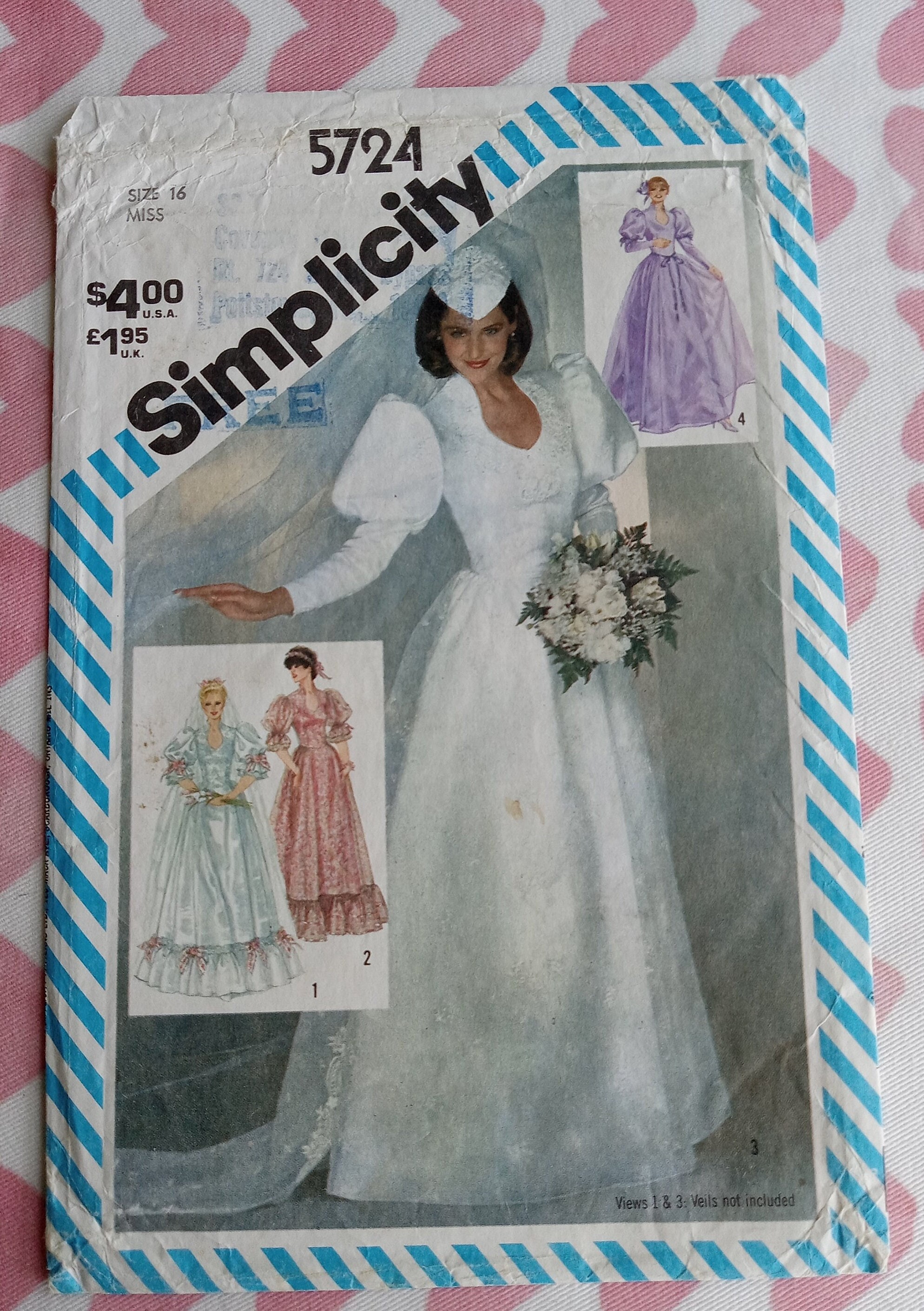 Vintage Simplicity 5724, Bridal Gown Pattern, Partially Cut - Etsy