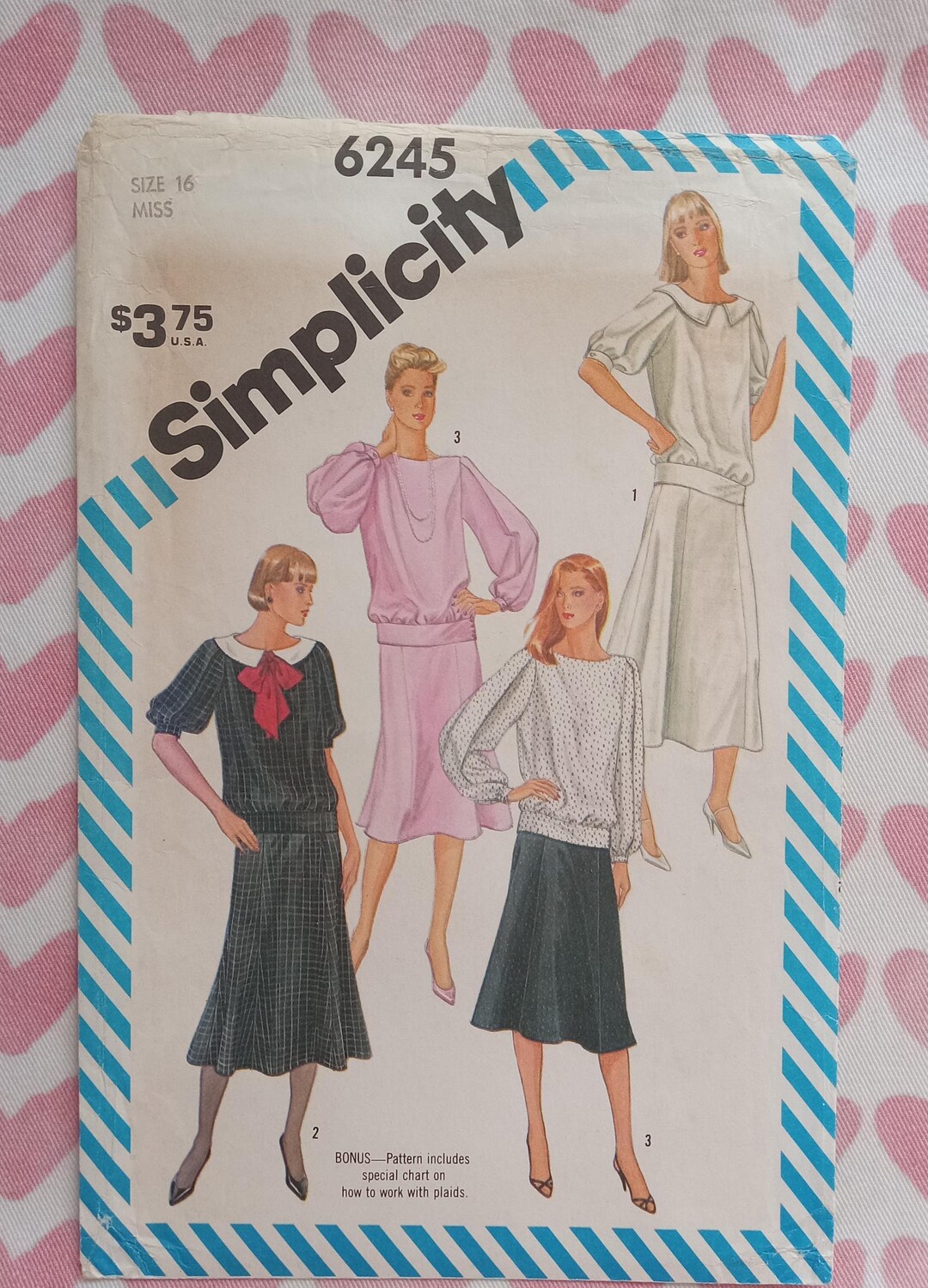Vintage Simplicity 6245, Dropped Waist Dress Pattern, UC/FF - Etsy