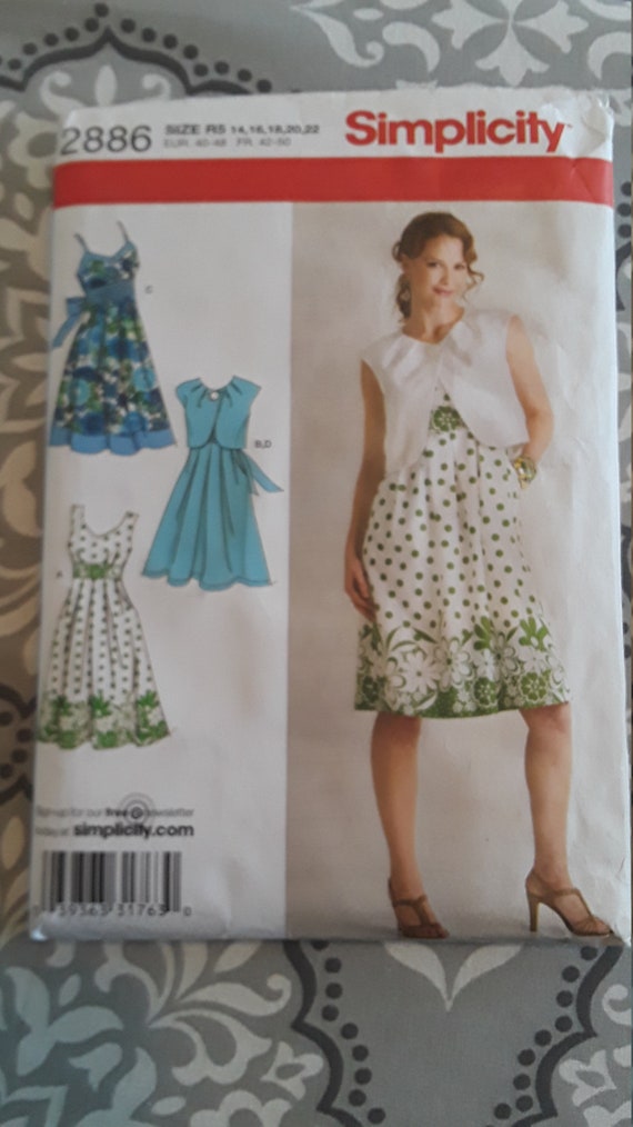 Sewing & Fiber Sewing dress & bolero pattern Simplicity 2886 Partially ...