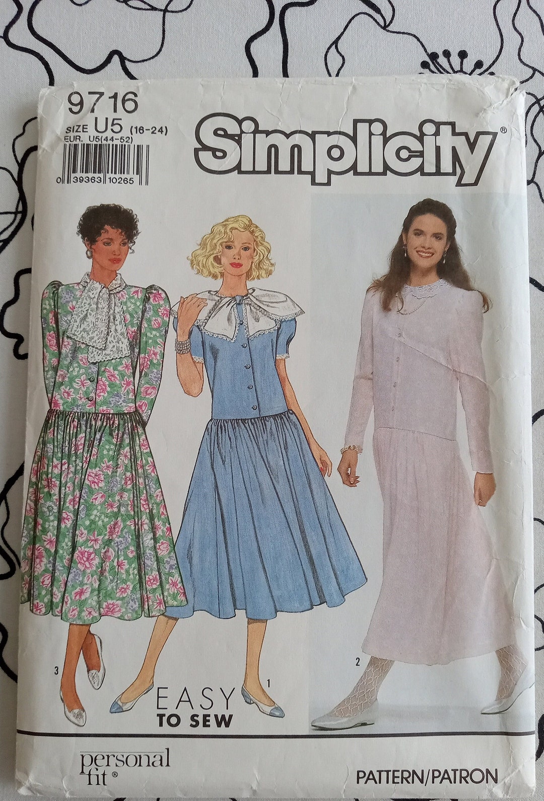 Vintage Simplicity 9716, Personal Fit Dress Pattern, Partially Cut - Etsy