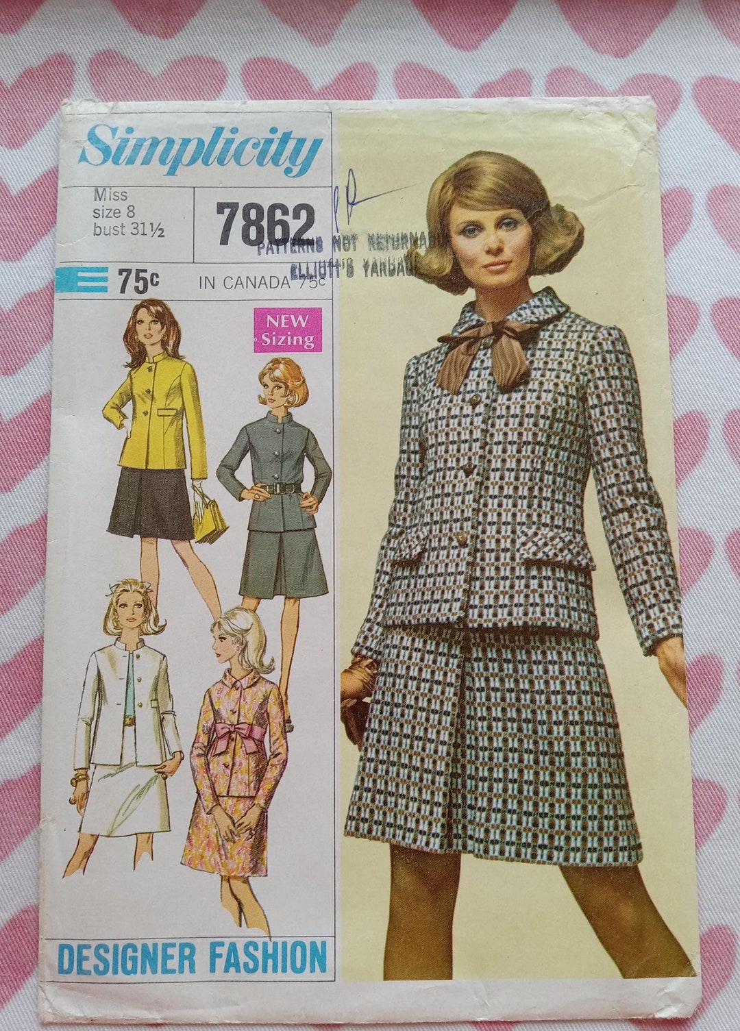 Vintage Simplicity 7862, Designer Fashion Suit Pattern, UC/FF - Etsy