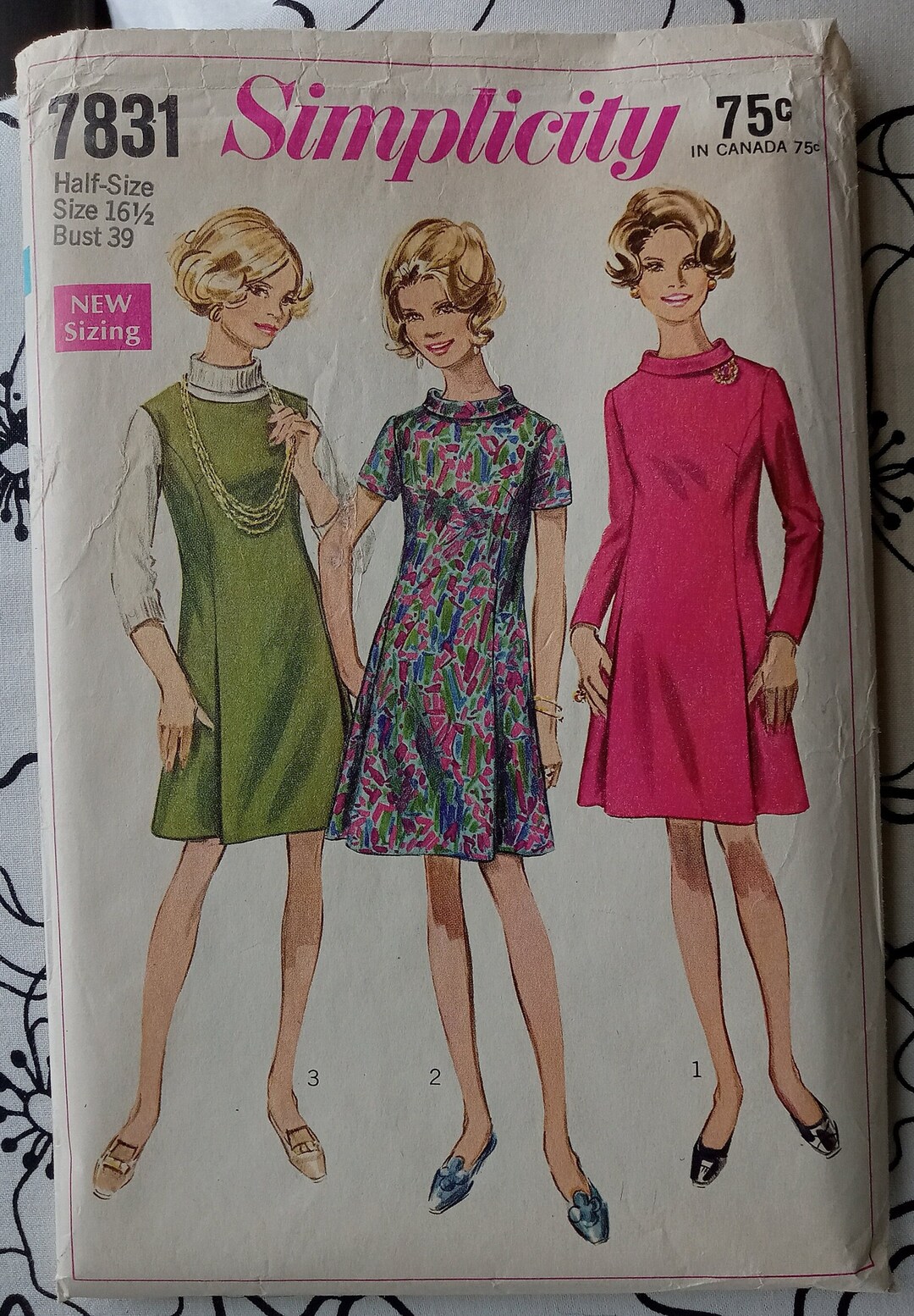 Vintage Simplicity 7831, Half Size Dress Pattern, UC/FF - Etsy