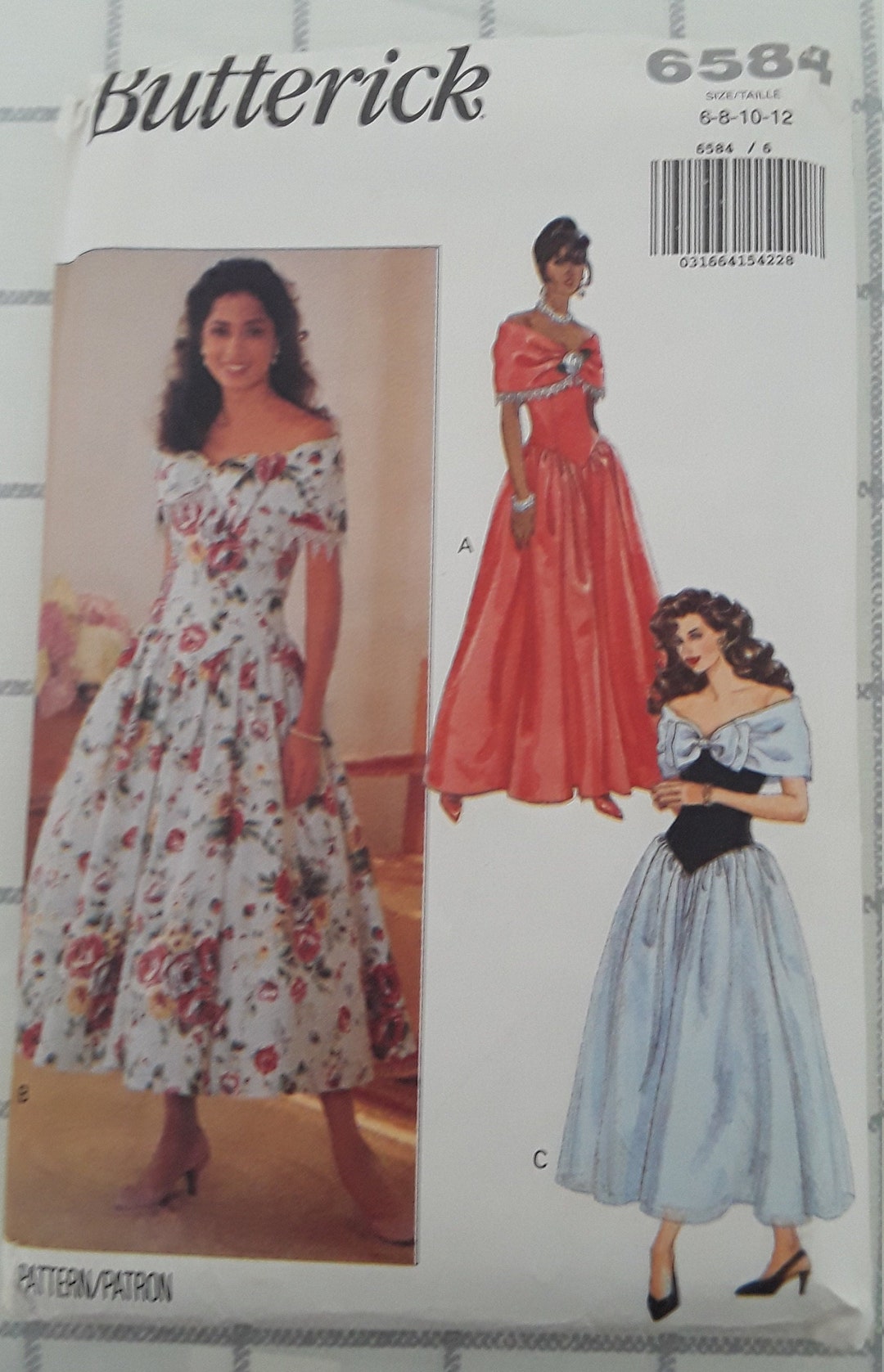 Vintage Butterick 6584, Prom Dress Pattern, UC/FF - Etsy