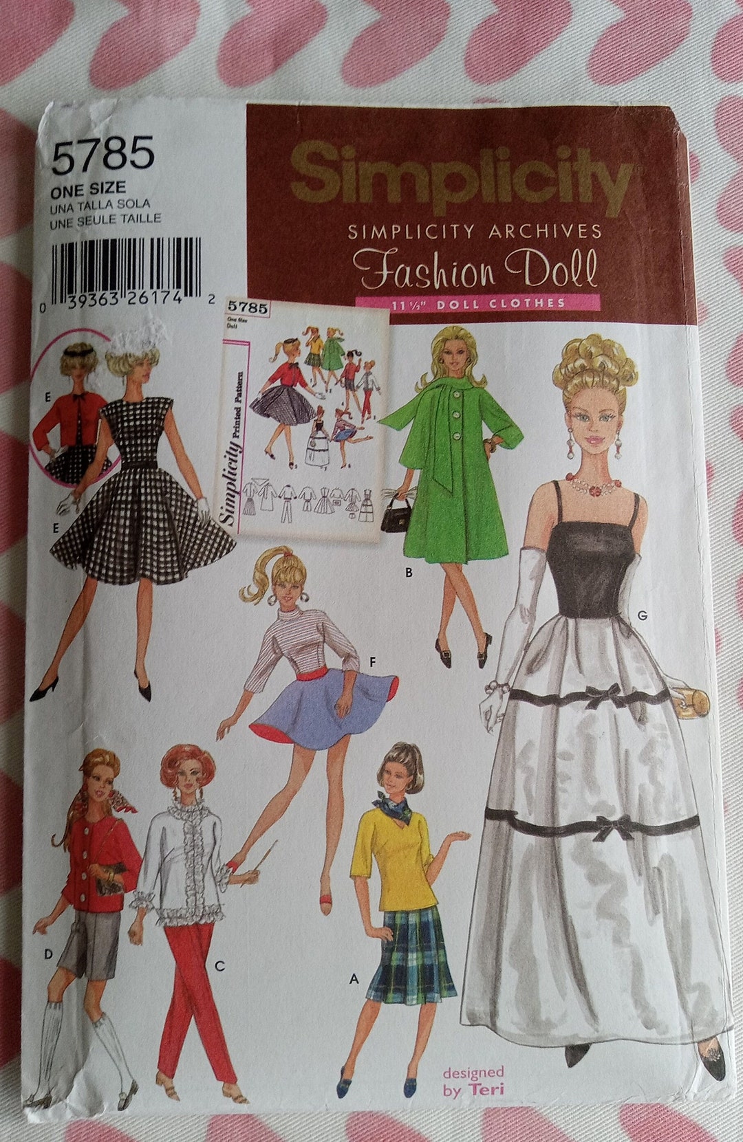 Vintage Simplicity 5785 Fashion Doll Pattern UC/FF - Etsy