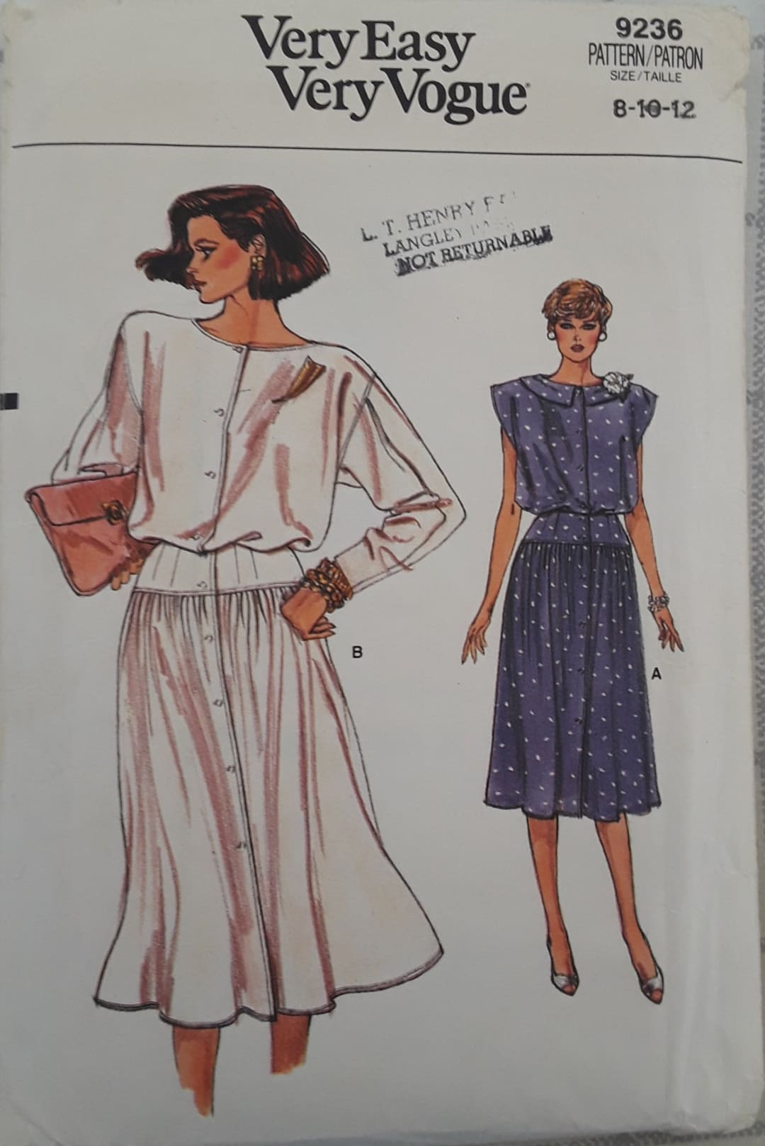 Vintage Vogue, Very Easy Very Vogue Dress Pattern, UC/FF - Etsy