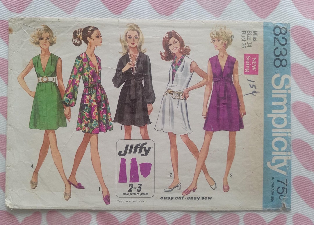 Vintage Simplicity 8238, Jiffy Dress Pattern, C/C - Etsy