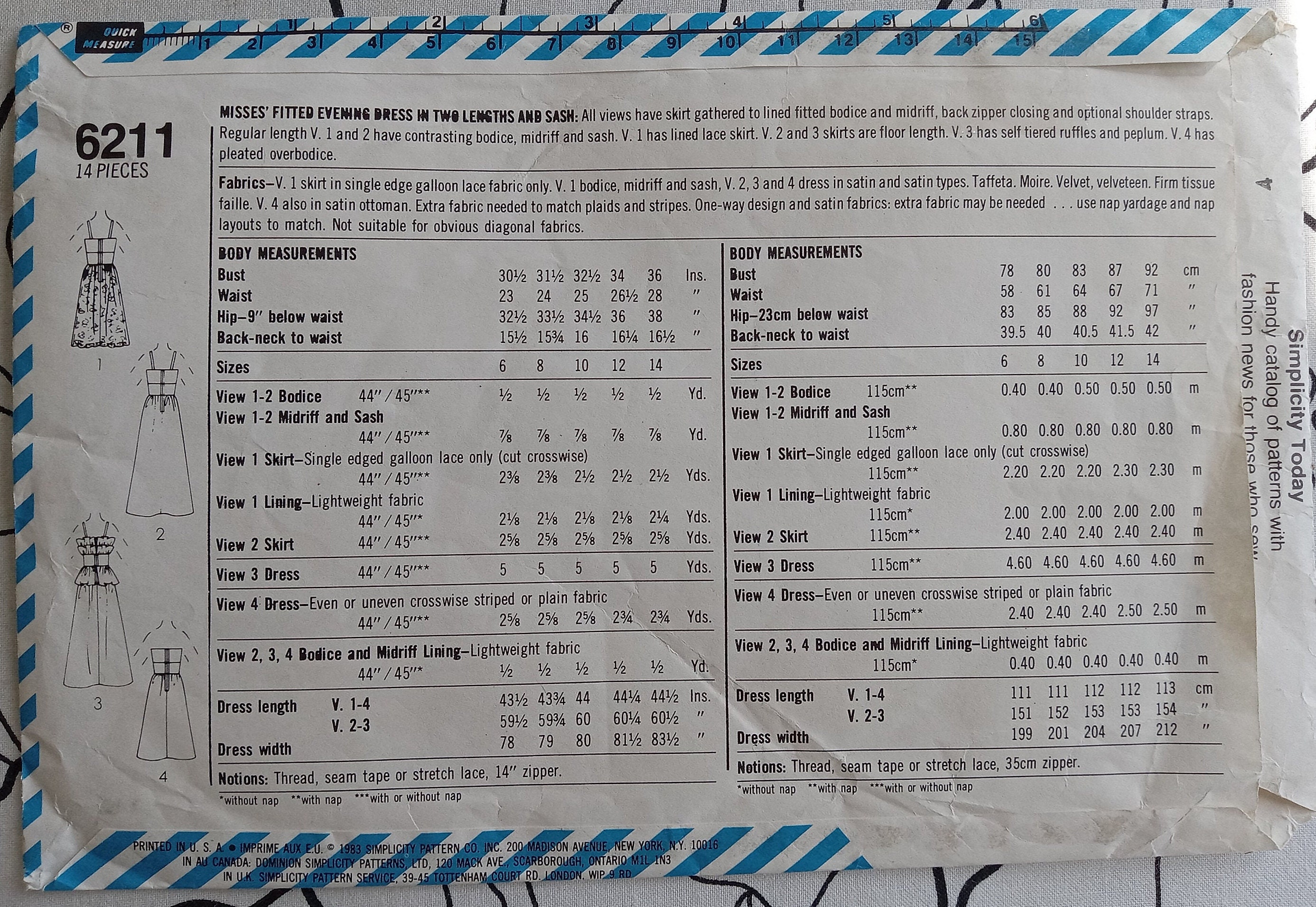Vintage Simplicity 6211 80's Prom Dress Pattern - Etsy