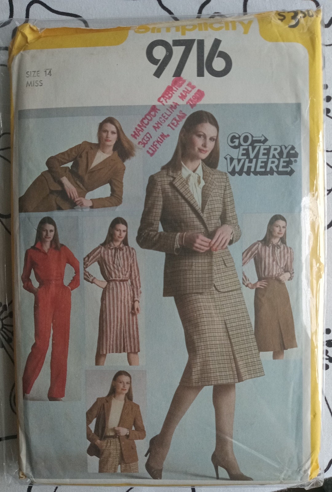 Vintage Simplicity 9716, Go Everywhere Pattern, UC/FF - Etsy