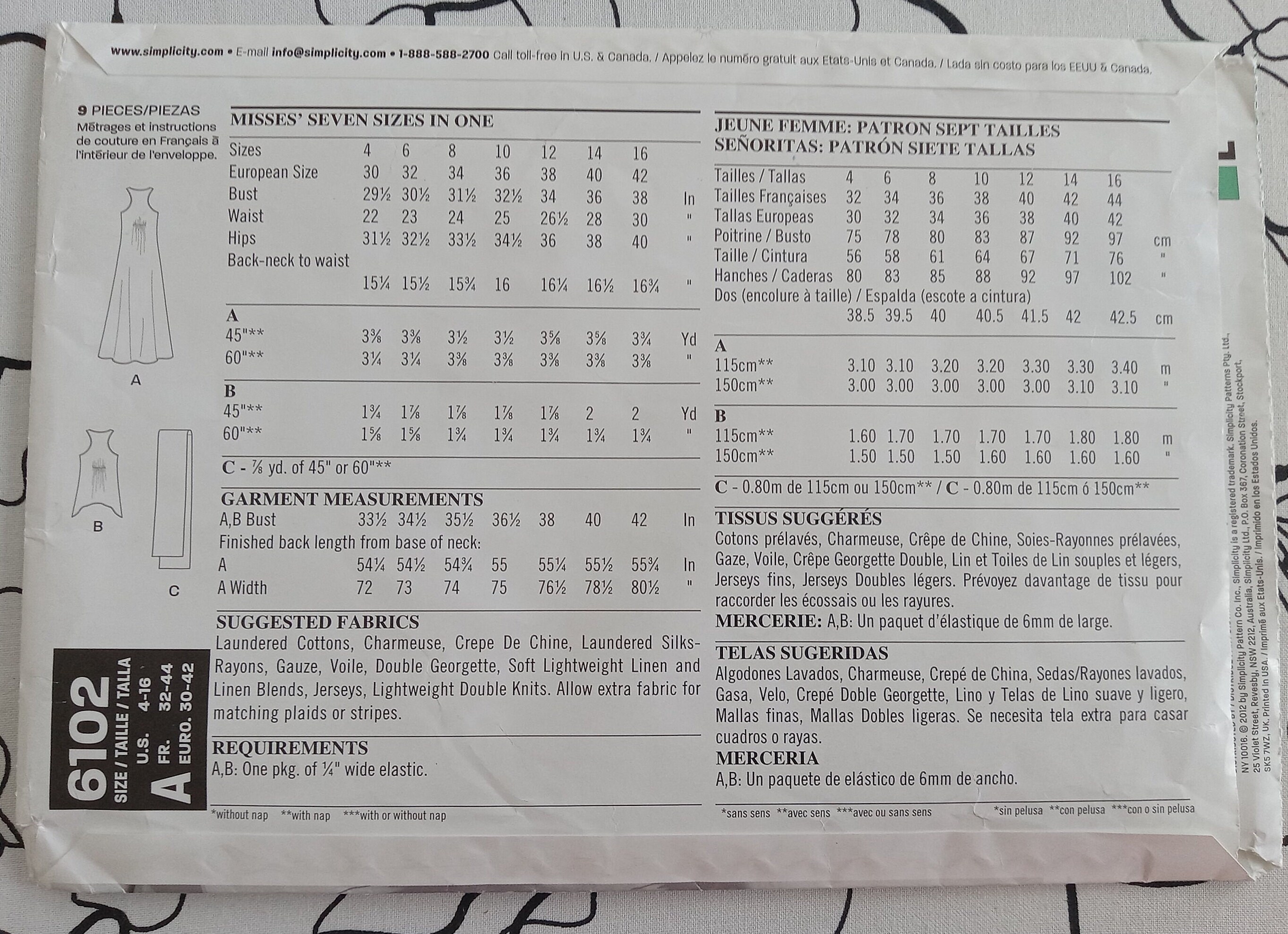 New Look 6102, Studio Suede Says Pattern, UC/FF - Etsy