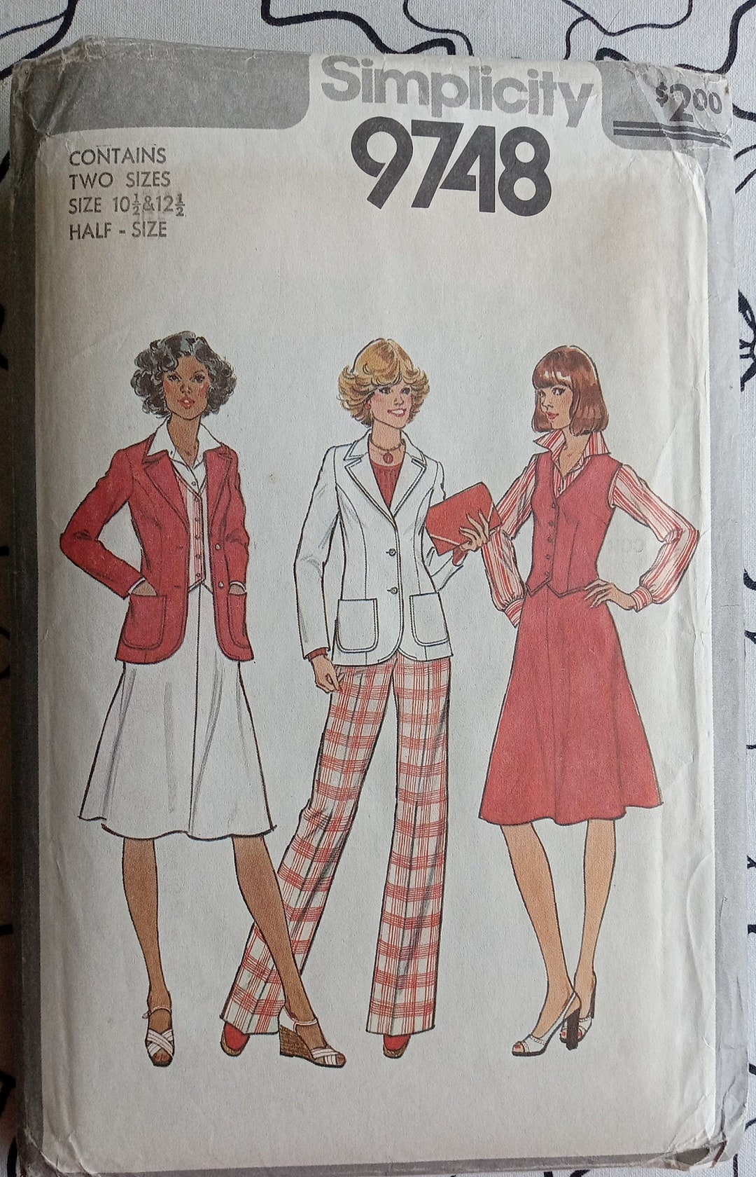 Vintage Simplicity 9748, 3 Piece Suit Pattern, UC/FF - Etsy