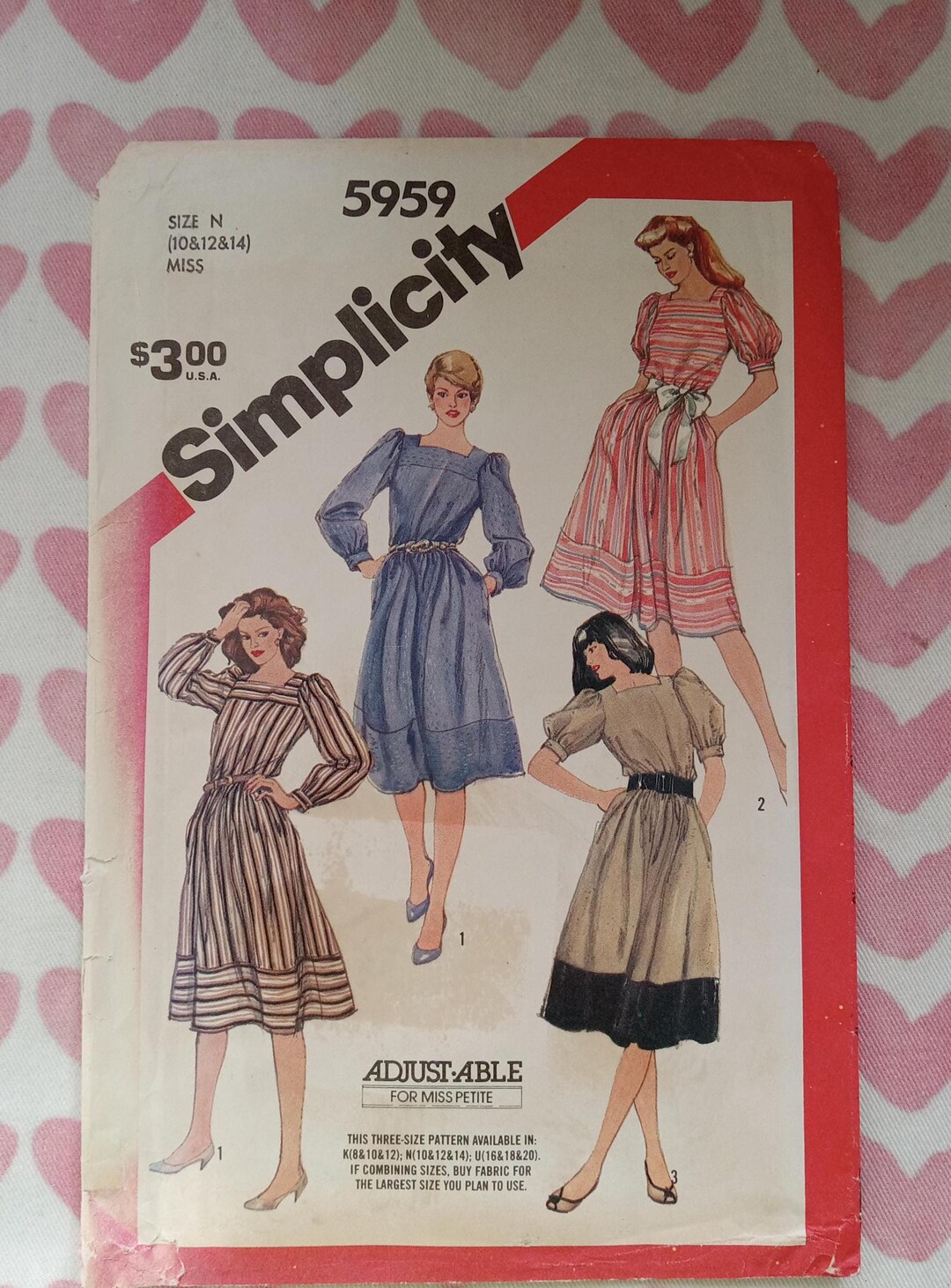 Vintage Simplicity 5959, Adjustable Dress Pattern, UC/FF - Etsy