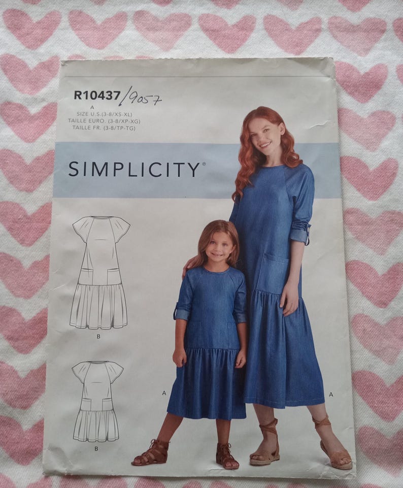 Simplicity 9057/10437, Mom & Me Dress Pattern, UC/FF - Etsy